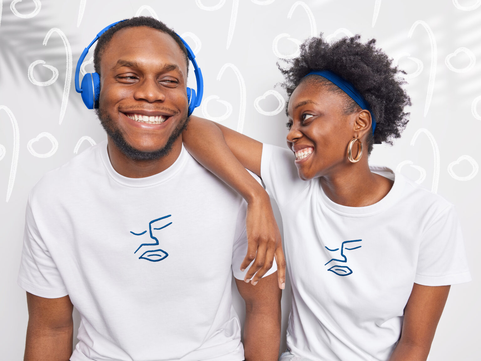 Line Art Face White – Hunz